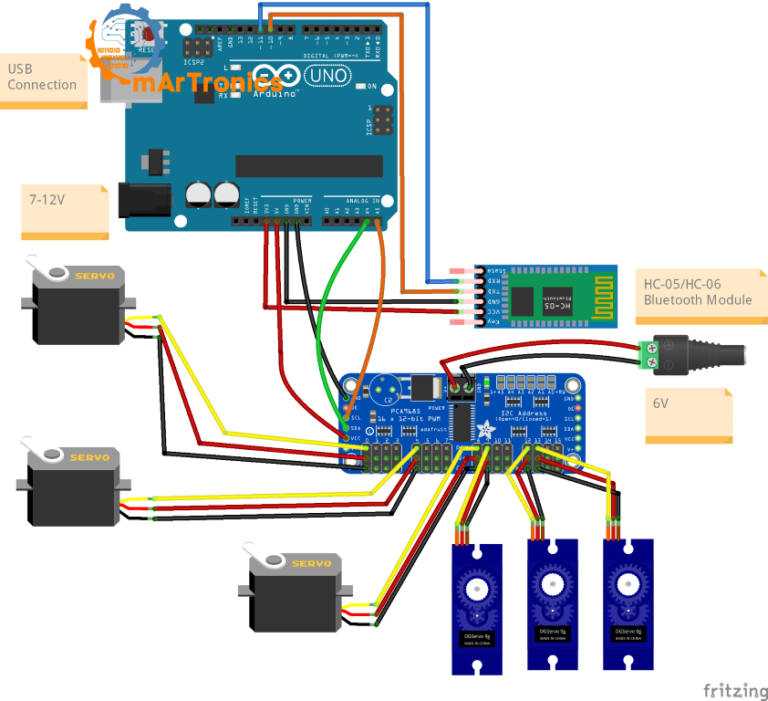 DIY 6-DOF Robotic Arm with Bluetooth: Design, Build, and Program
